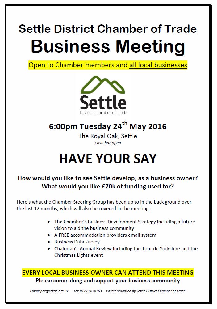 Local Business Meeting - Settle